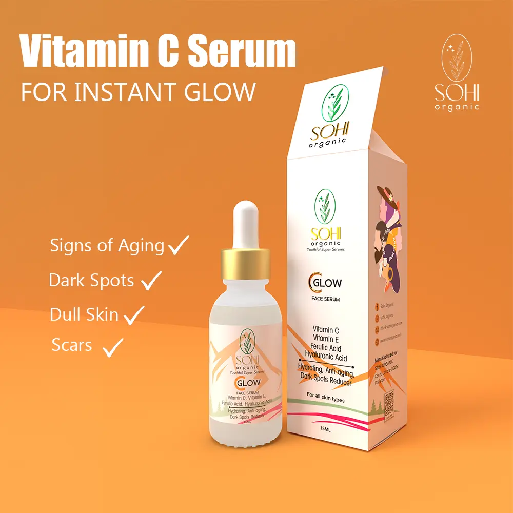 C Glow Face Serum with Stable Vitamin C 12% – Sohi Organic